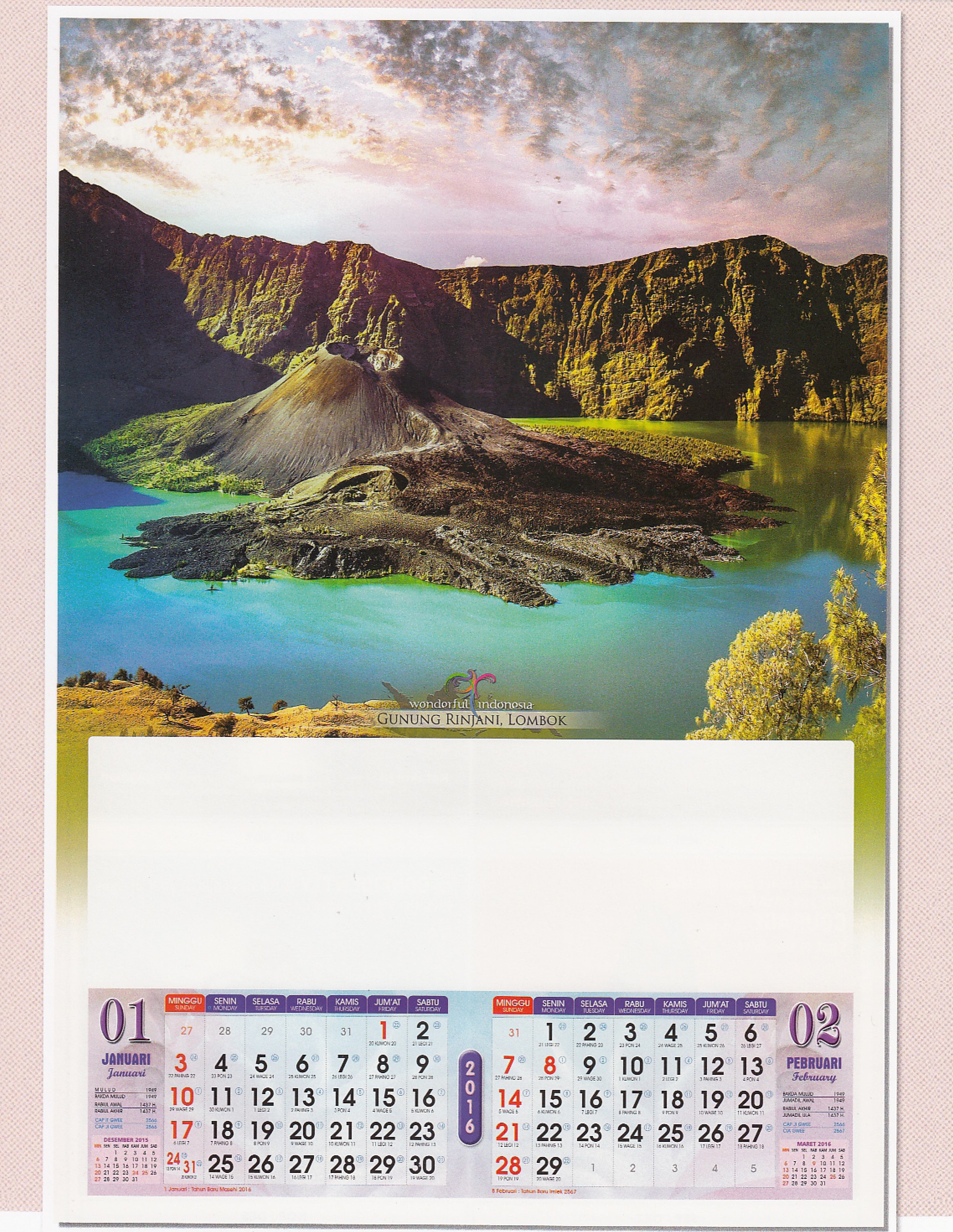 Kalender 2016 Lux Full Design Pemandangan Alam Indonesia 1 - Ayuprint.co.id