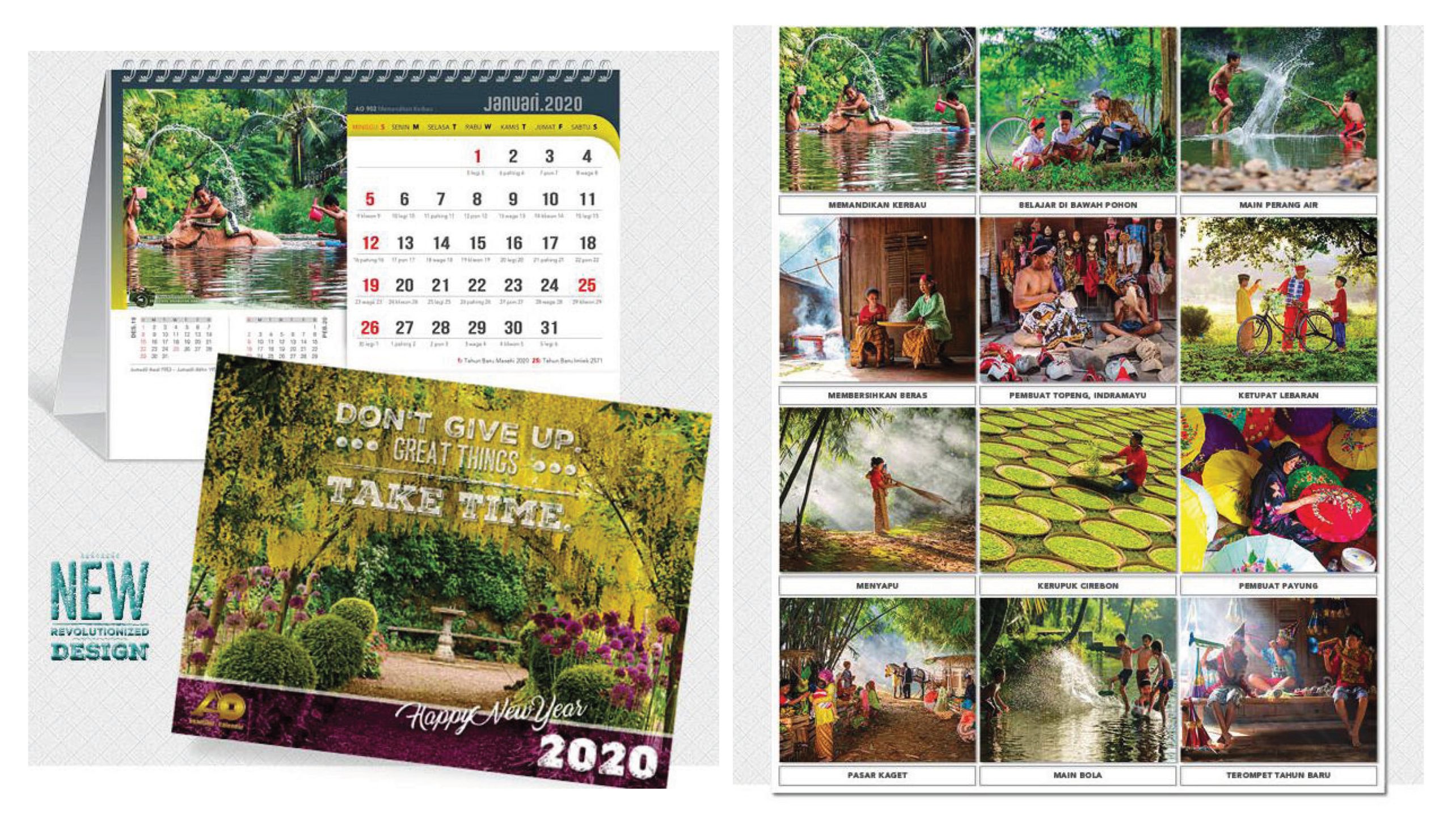 2020 Desktop Calendar Standard Design Seni Foto Kehidupan (AO 902 ...