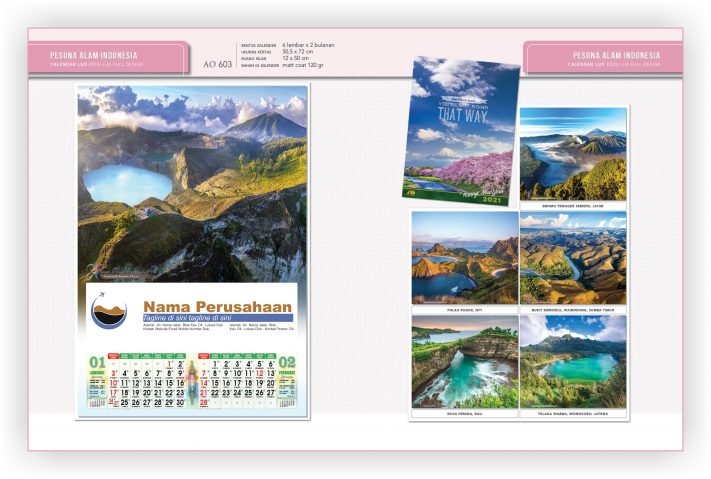 Kalender Kerja Eksklusif 2021 Blangko AO Pemandangan Alam Dunia