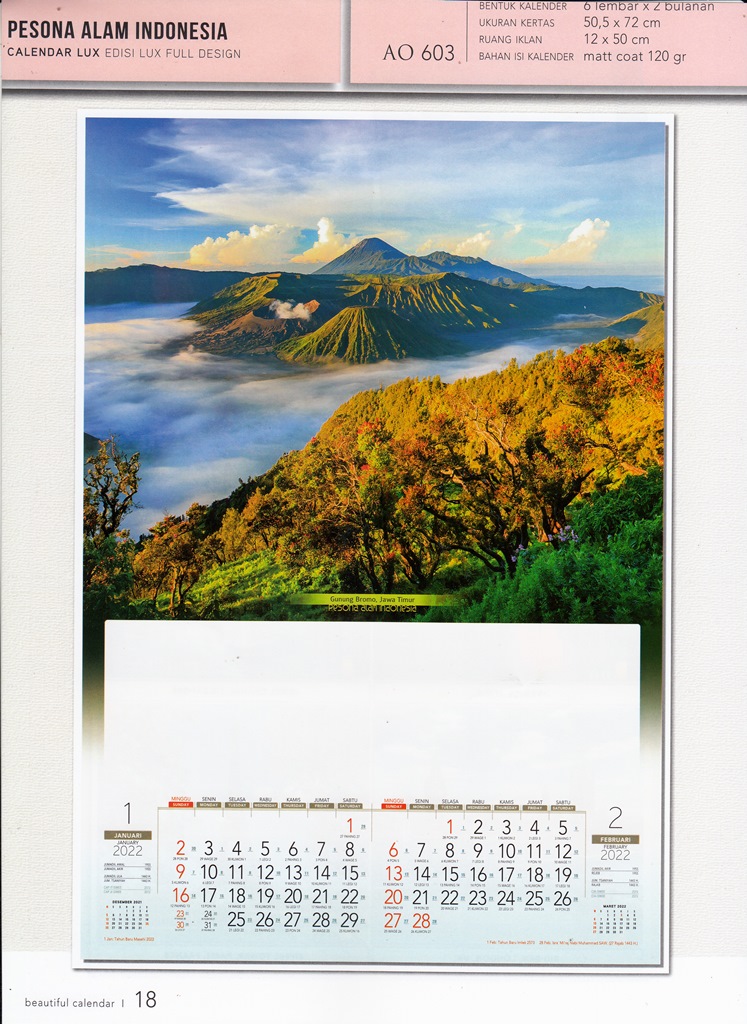 Kalender Lux Full Design - Pesona Alam Indonesia A - Ayuprint.co.id